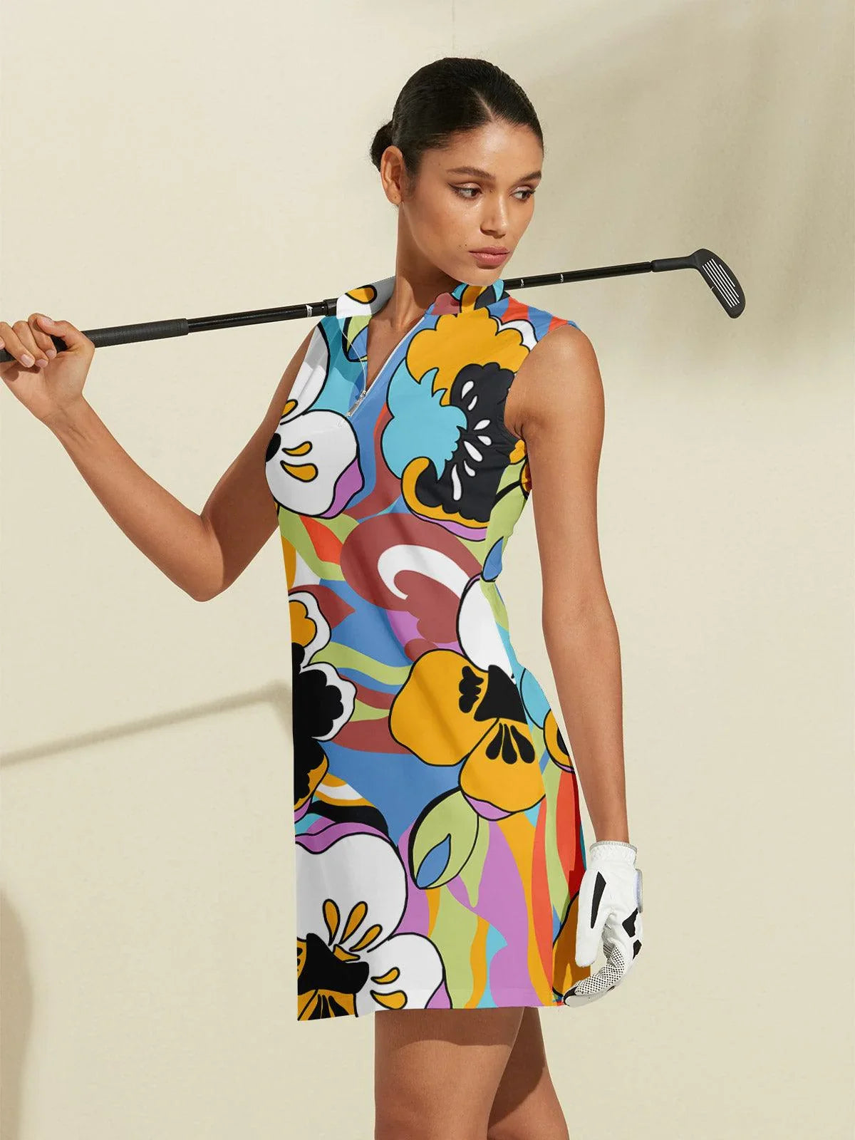 Hyped-up Tropical Sleeveless 36.5 Inch Dress UPF50+ – Acegolfs